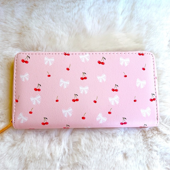 Blush Crush | Bags | Pink Cherry Zip Around Large Wallet 75 X 4 Credit ...
